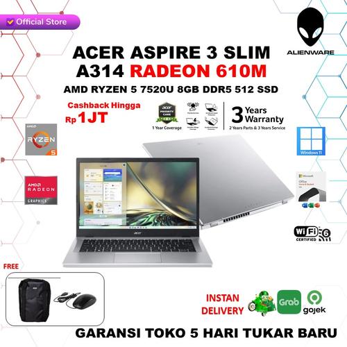 Promo ACER ASPIRE 3 SLIM A314-23M - RYZEN 5 7520U 8GB 512SSD 14.0 W11 ...