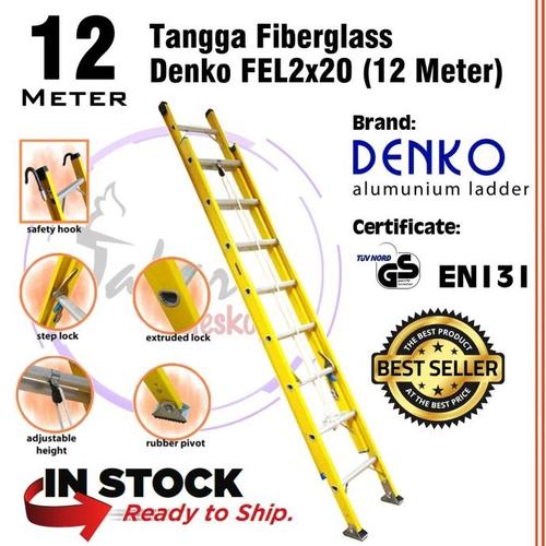 Jual Tangga Fiberglass 12 Meter Alumunium Extension Tangga Pln Denko 12 ...