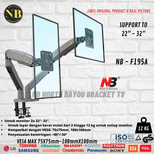 Jual BRACKET MONITOR TV LED LCD NORTH BAYOU NB F195A 22"-32"TILT SWI ...
