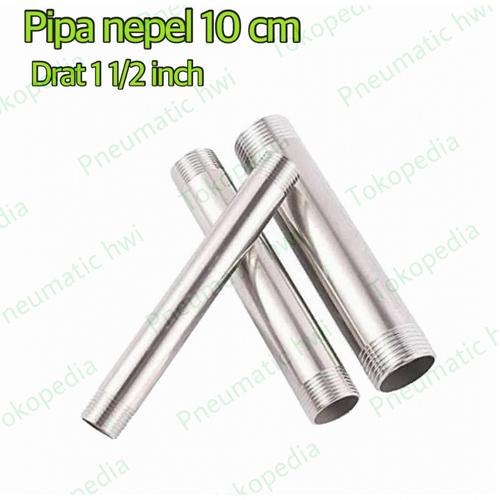 Jual Pipa nepel stainless 304 1 1/2" inch 10cm / pipa nipple 1 1/2 ...