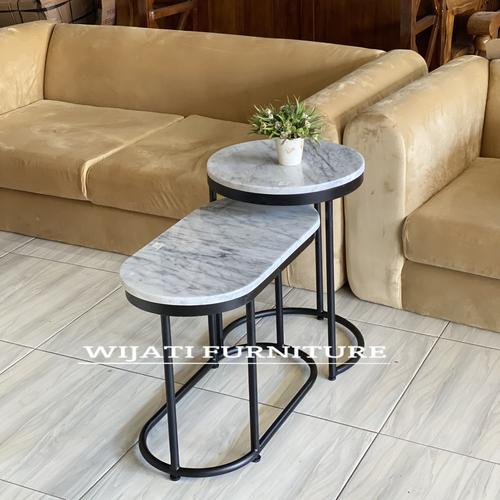Jual Side Table Marmer - Meja Sudut Kaki Besi Gold Marmer - Meja Pojok ...