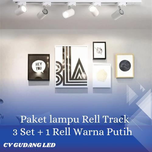 Jual Paket Lampu Sorot 1Set Isi 3 + Rell 1M Led Track Light Rel Warna ...