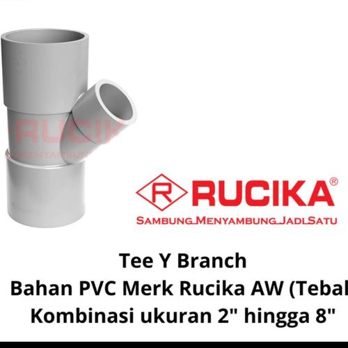 Jual Tee Y Branch PVC Rucika 2" x 2" 45 derajat AW (Tebal) - Jakarta ...