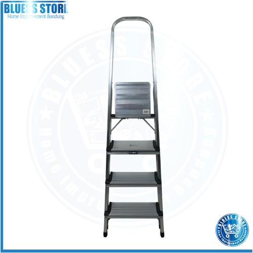 Jual Krisbow Tangga Lipat Aluminium 4 Wide Step WIth Handle Ladder Step ...