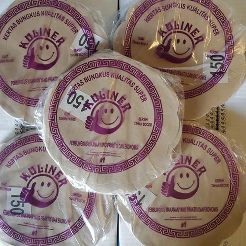 Promo Kertas Nasi Coklat Bunga / Kertas Nasi Alas Bulat 25x25 Isi 150 ...