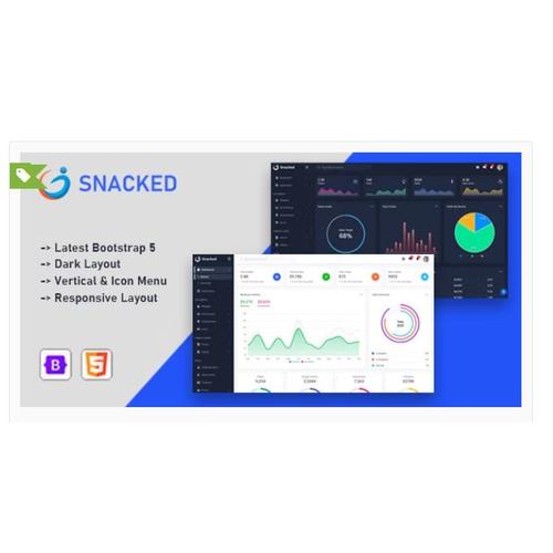 Jual Snacked Html Bootstrap 5 Admin Template - Jakarta Selatan - prime course | Tokopedia
