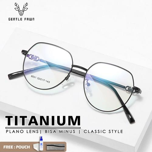 Promo Kacamata Frame Titanium Geometri Fashion Unisex Bisa Minus DD ...
