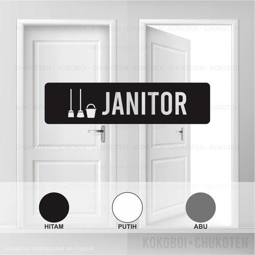 Jual Stiker Pintu Janitor Kantor Restoran Cafe Sign Stiker Cutting ...