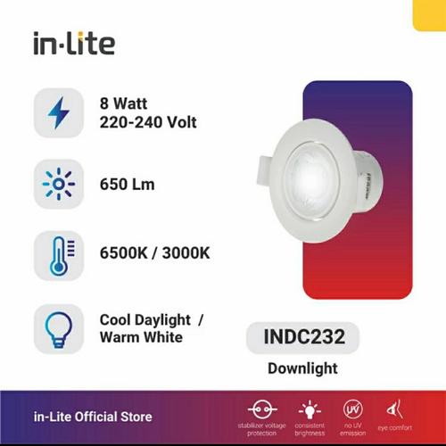 Jual Lampu Spotlight Inlite INDC232 8W INDC 232 8 W Downlight 8 Watt ...