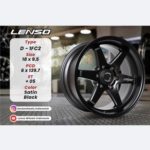 Jual Lenso D1-FC 2 R18x9.5 PCD 6x139.7 - Black Satin Pajero/Fortuner - Kota Surabaya - Wheels ...