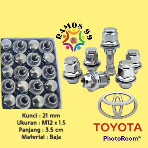Jual Mur Roda Racing Baut Lugnut Mobil Toyota Agya Calya 20 Mur Baja ...