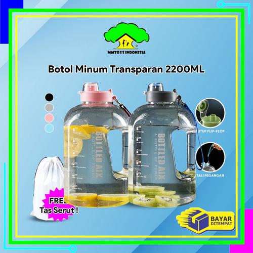 Promo MI-C470 Botol Minum Transparan 2200ML Tumblr Botol Gym Bottle / Tempat - Biru - Kab ...