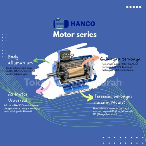 Jual Dinamo Listrik/Elektrik motor HANCO 1HP/0,75KW 4P 1500RPM - NORMAL ...