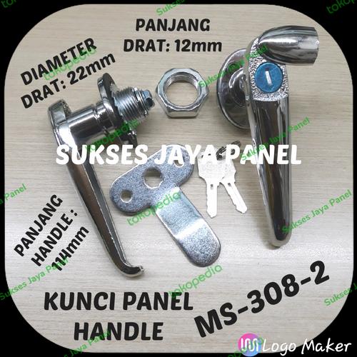 Jual kunci panel listrik MS-308-2 Handle dengan kunci silver(crome ...