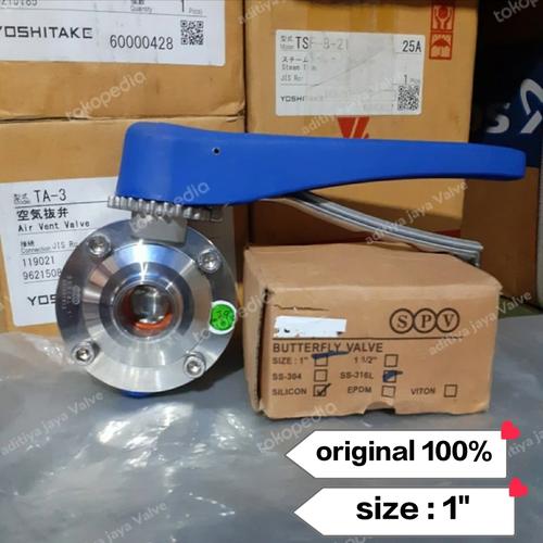 Jual butterfly valve sanitary SPV 1 inch (25mm) stainless steel 316L ...