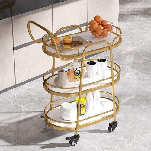 Jual Troli Makanan restoran / hotel / Gold Marble Serving Food Trolley ...