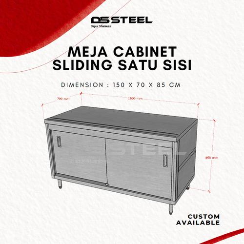 Jual MEJA CABINET SLIDING SATU SISI UKURAN 150 X 70 X 85 CM / SS 304 ...