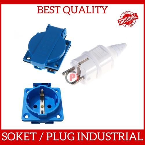 Jual Soket / Plug Industrial IP44 IP54 250V 16A 2 Pin Type 112 / 012 ...