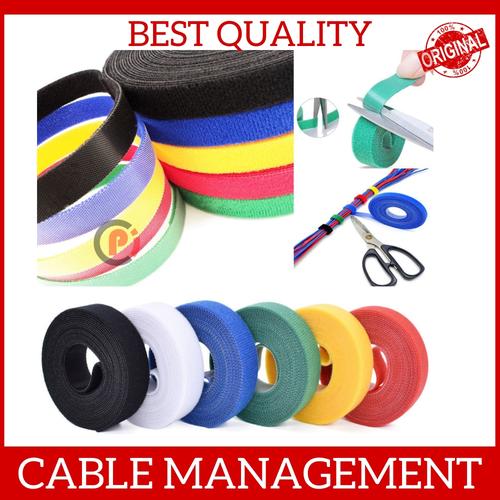 Jual Kabel Strap Organizer Pengikat 2 Way Nylon Hook Loop Lebar 10mm x ...