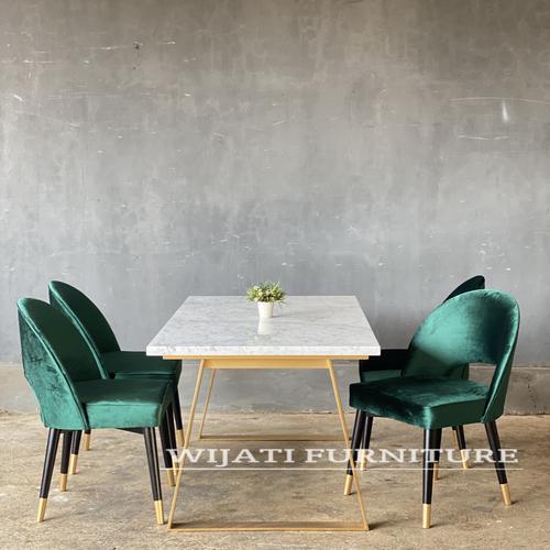 Jual Meja Makan Marmer Minimalis Kursi 4 Dining Table Set Marmer Asli ...