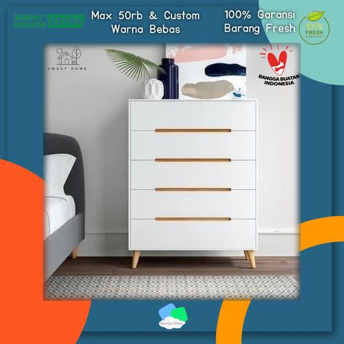 Jual Meja Nakas 5 Laci Minimalis Modern Bedside Table Cabinet Drawer ...
