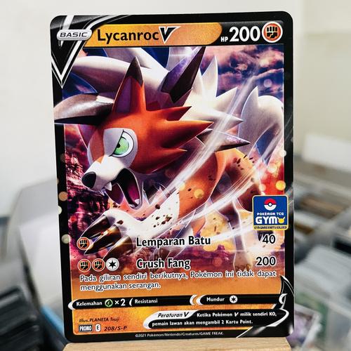 Jual Lycanroc V gym promo 208/s-p Kartu pokemon indonesia tcg card ...