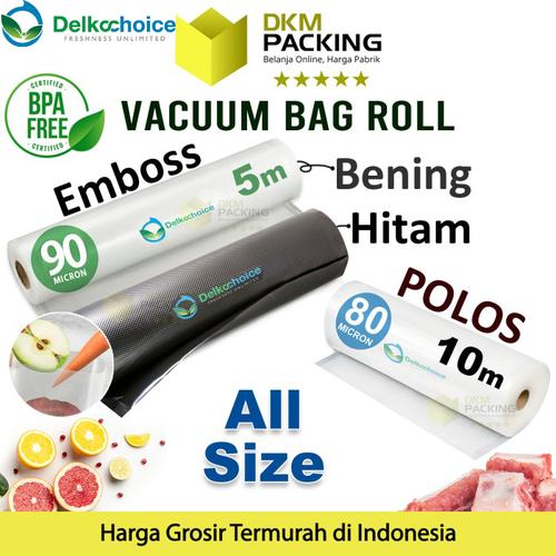 Jual Vacuum POLOS EMBOSS ROLL Plastik Vakum Makanan SMOOTH BINTIK ...