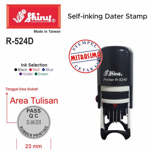 Jual Stempel Shiny R-524D ( R524D bulat dengan tanggal Tipe R 524D ...