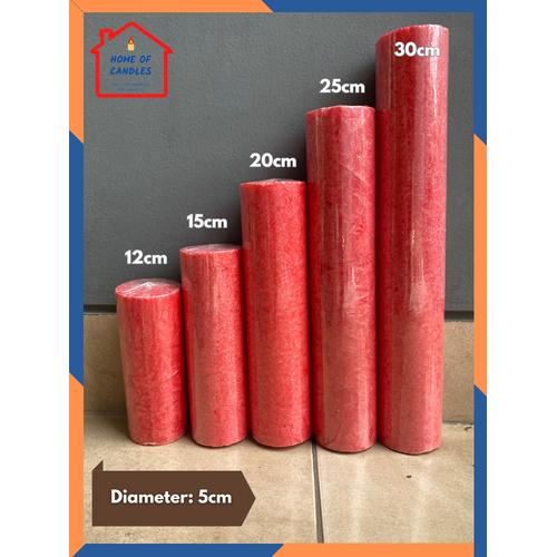 Jual Lilin Marmer Pillar Merah Marble Kristal Candle Diameter 5cm ...