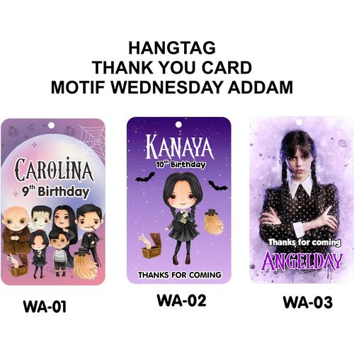 Jual Hangtag Kartu Ucapan terima kasih Ulang Tahun Anak motif WEDNESDAY ...
