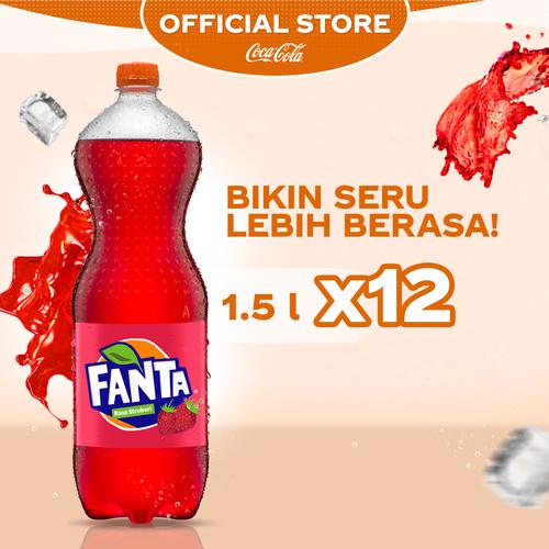 Promo Fanta Strawberry - Minuman Soda Rasa Stroberi - Botol 1.5L - x12 ...