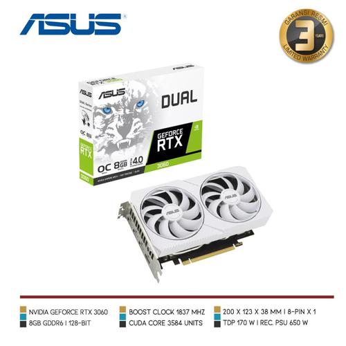 Jual ASUS Dual GeForce RTX 3060 White OC Edition 8GB GDDR6 192-Bit VGA ...