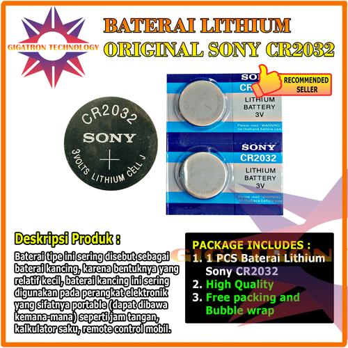 Jual Baterai CR2032 Sony Original Baterai Lithium CMOS CR2032 Kancing ...
