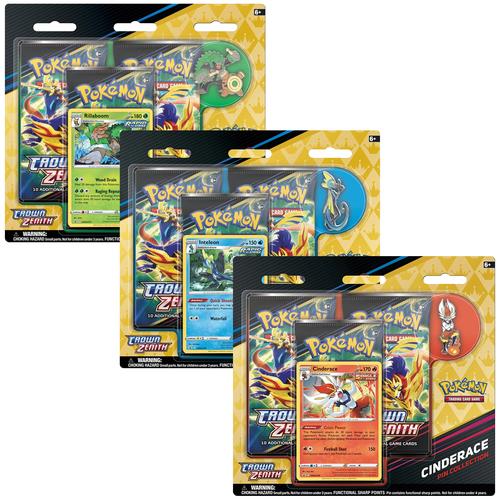 Promo Pokemon Crown Zenith 3 Booster Pack Blister Pin Promo English ...