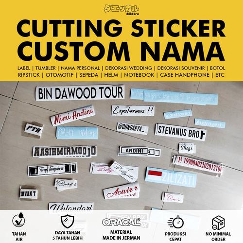 Jual Cutting Sticker Nama Bebas Tulisan Custom Desain Logo Cuting ...