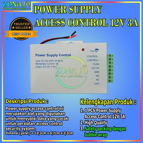Jual Power Supply 12V 3A Door Lock Access Control / Akses Kontrol PSU ...