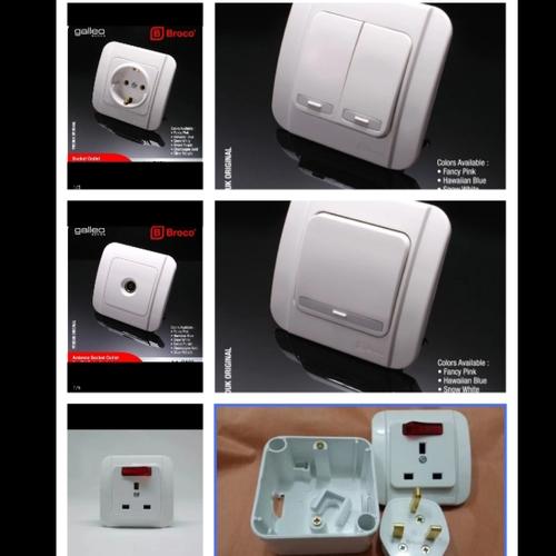 Jual BROCO STOP KONTAK/SAKLAR SERI/TUNGGAL SOKET TV / AC GALLEO SOCKET ...