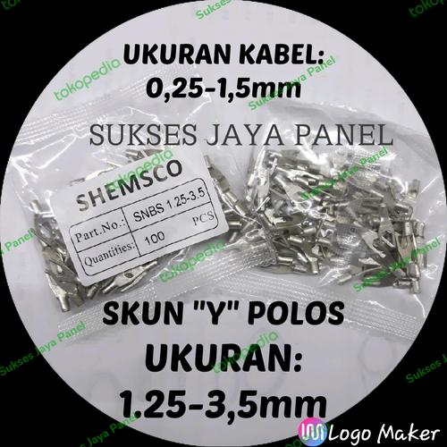 Jual Skun Kabel Y Polos Ukuran 1.25-3.5mm untuk Kabel 0.25-1.5mm. isi ...