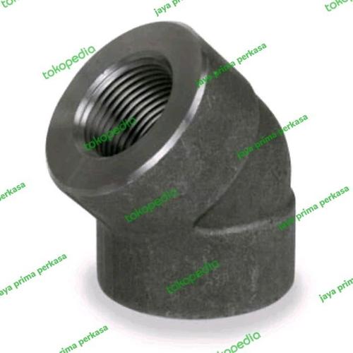 Jual Elbow Besi 45° Drajat A105 Class 3000 Drat 1 1/4" inch / Knee Besi ...