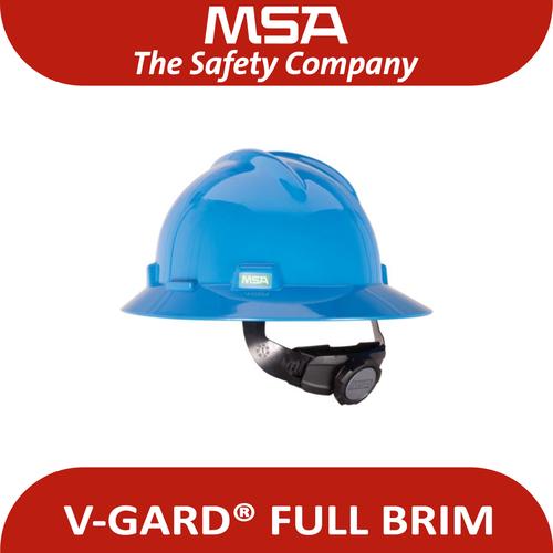Jual Helmet MSA Safety V-Gard® Full Brim Hat Cap W Staz-On Suspension ...
