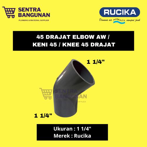 Jual KNEE 45 Derajat AW Uk 1 1/4" / ELBOW 45 RUCIKA AW / KENI 45 DRAJAT ...