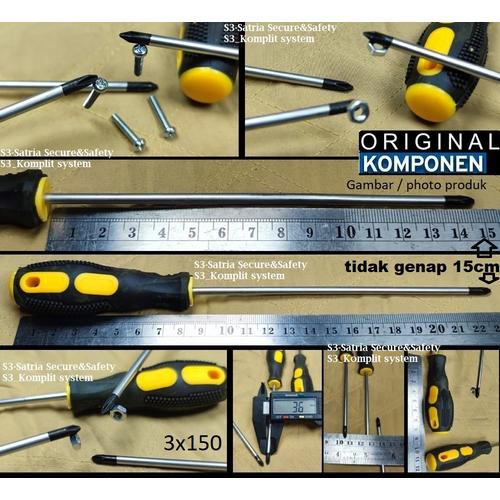 Jual Kecil 3x150 15cm Obeng Plus 3mm karet gagang baud baut relay ...