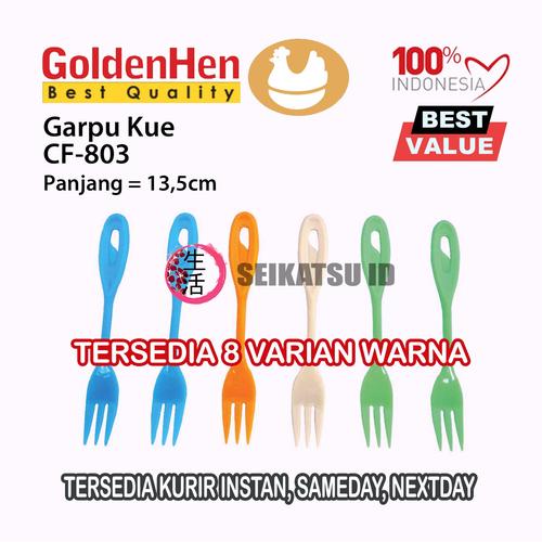 Jual 12 pcs garpu kue plastik / cake fork desert puding GOLDEN HEN CF ...