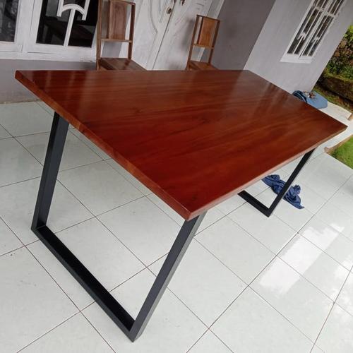 Jual meja makan/meja kerja/meja kantor kayu mahoni kaki besi - Kota ...