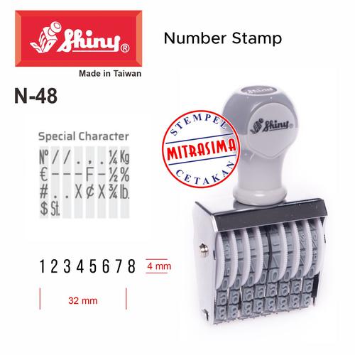 Jual Stempel Shiny N-48 ( N48 stempel nomor manual 8 digit 4mm N 48 ...