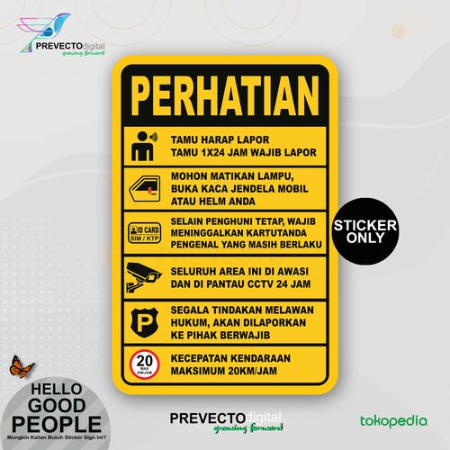 Jual Stiker Safety Sign K3 Rambu Tata Tertib Masuk Komplek/Tamu Wajib ...