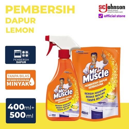 Promo Mr Muscle Kitchen Lemon Pump 500mL + Pouch 400mL - Paket Mr ...