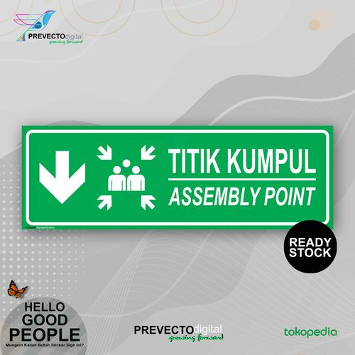 Jual Sticker Safety Sign K3 Arah Titik Kumpul Arah Bawah Kiri - 45x15cm ...