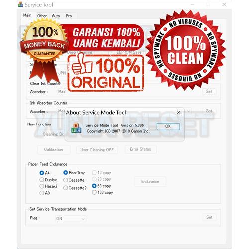 Jual Canon ST-5306 Canon Service Tool v5306 Resetter Canon G5000 G6000 - Kab. Wonogiri ...