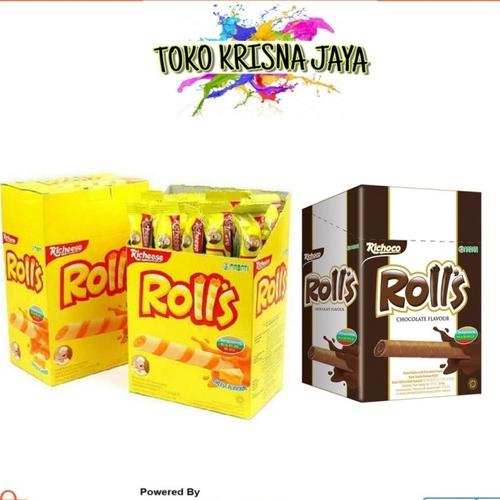 Jual RICHEESE ROLLS CHEESE | RICHOCO ROOLS CHOCOLATE FLAVOUR 1 PACK ISI ...
